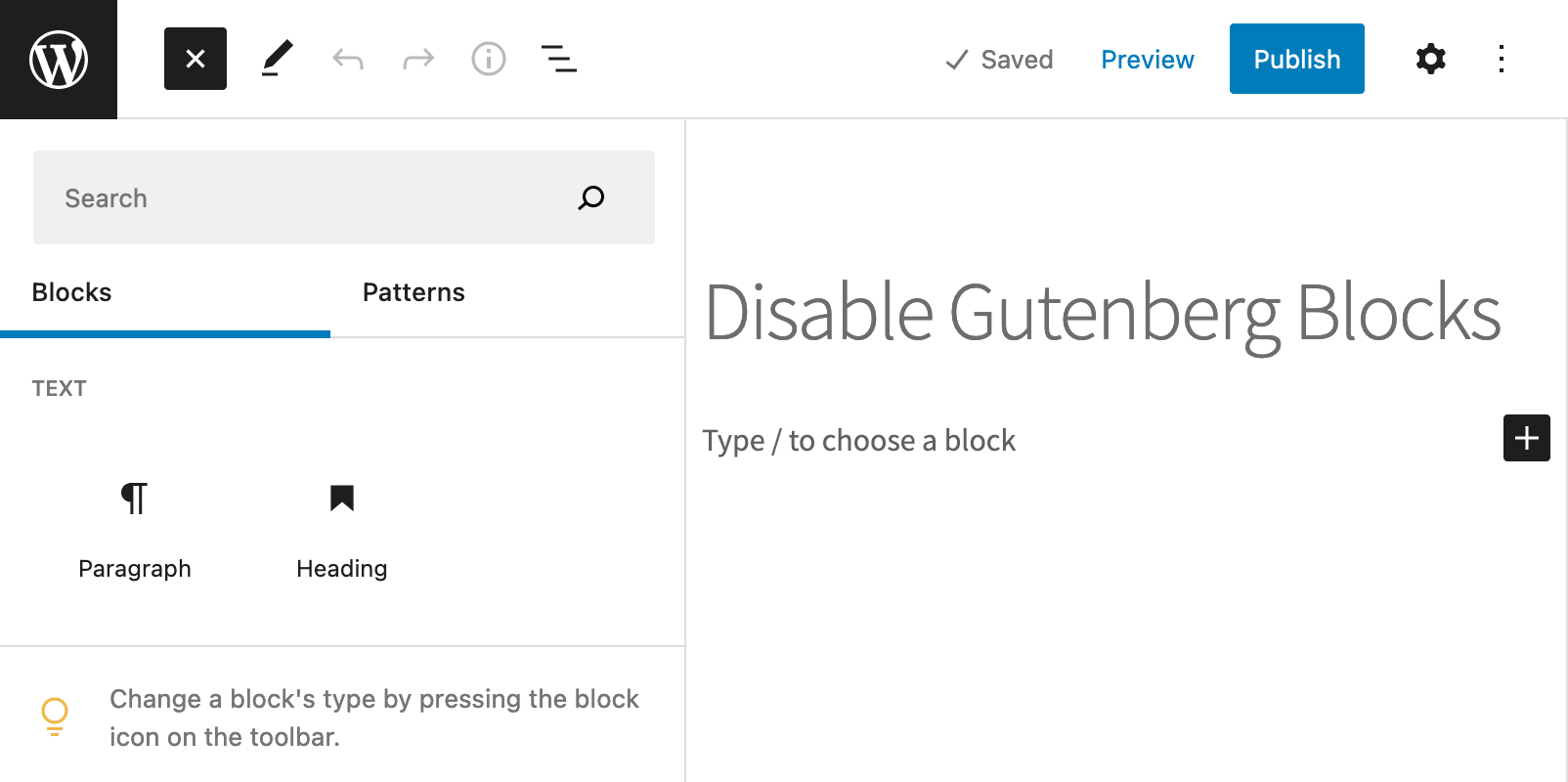 How to disable Gutenberg blocks - wp4devs